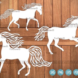 Bundle svg 4 chevaux pour Cricut et Silhouette, svg animaux, beaux ...