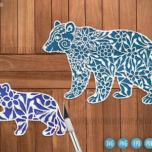 Mama and Baby Bear Svg Design, Mama Bear Cut File, Floral Mama Bear Svg ...