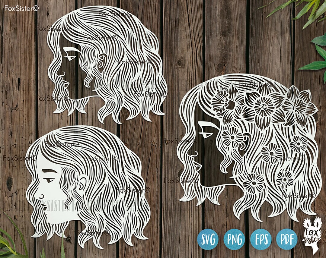 Woman Face Svg Design Bundle for Cricut and Silhouette, Girl Svg, Woman ...