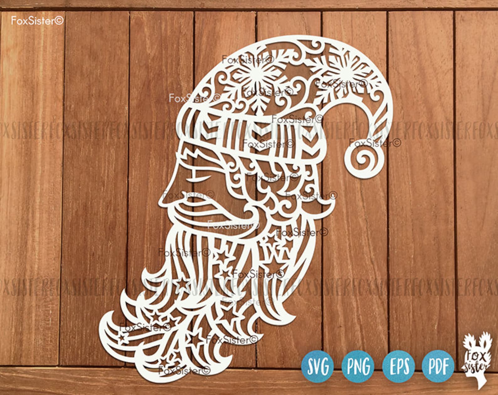 Santa Svg Png Pdf Eps Vector Cut Files Santa Svg Cut File | Etsy