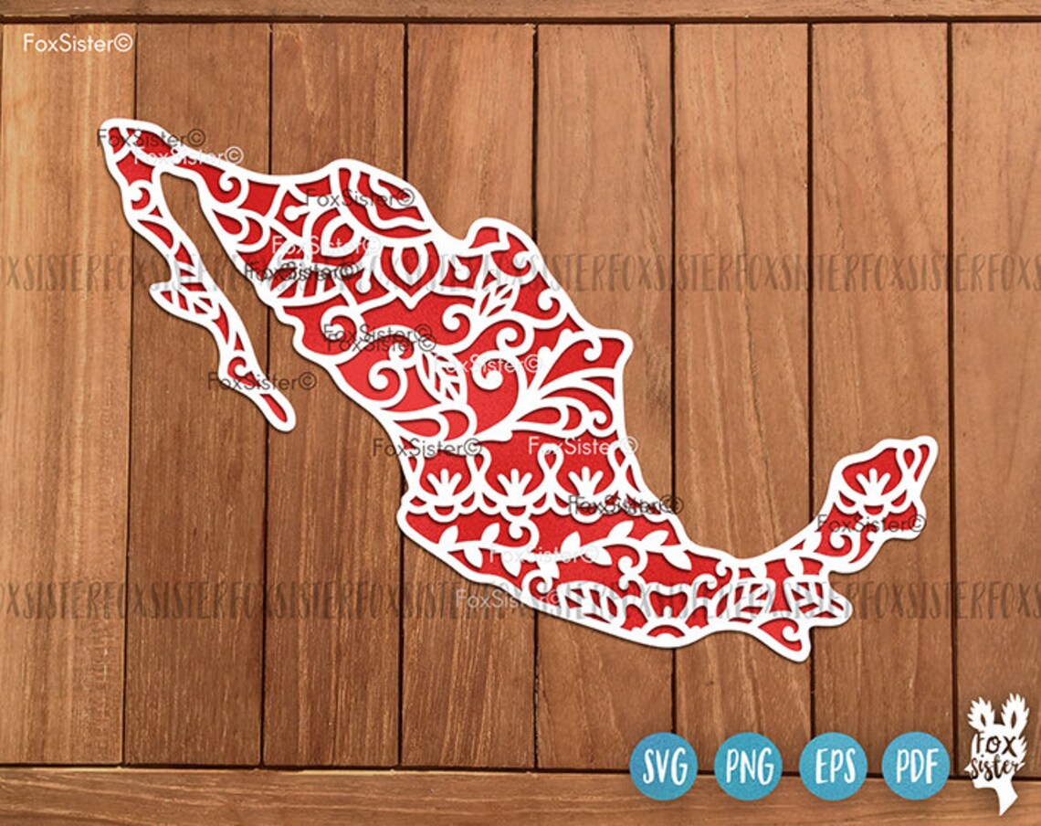 Mexico Map Svg Vector File Detailed Design With Silhouette File, Mexico ...