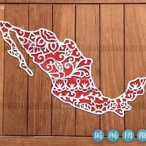 Mexico Map Svg Vector File Detailed Design With Silhouette - Etsy Canada