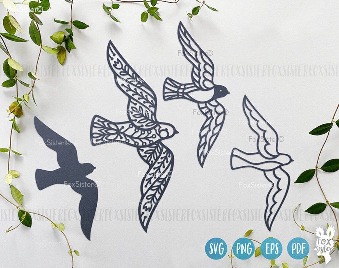 Vogel svg Bundle für Cricut und Silhouette, Vögel svg, FoxSister, Tier ...