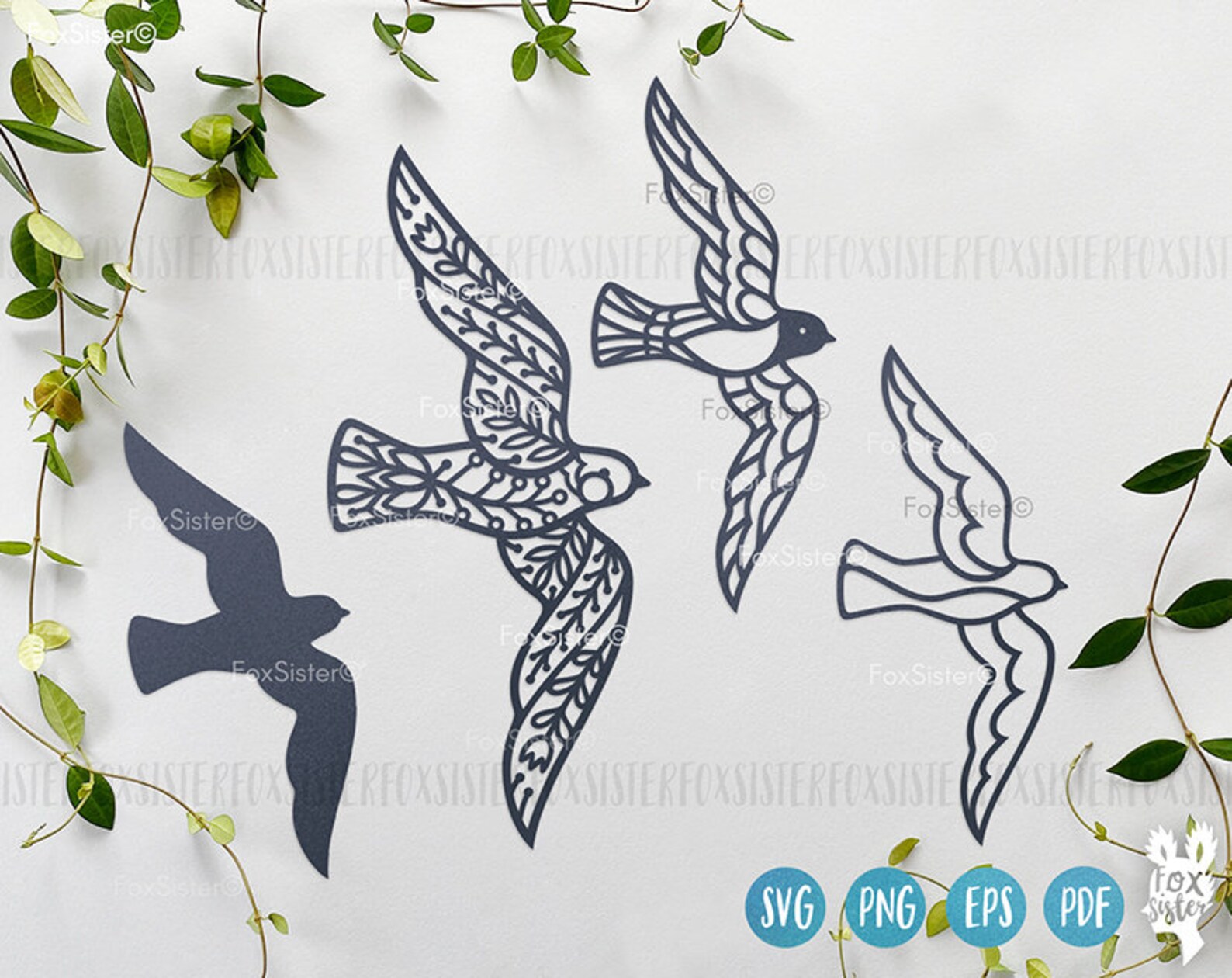 Bird Svg Bundle for Cricut and Silhouette, Birds Svg, Foxsister, Animal ...