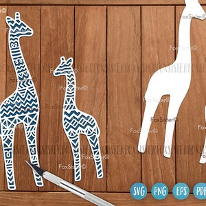 Giraffe Svg Vector Designs, Mama Giraffe Svg Baby Animal Svg, Africa ...