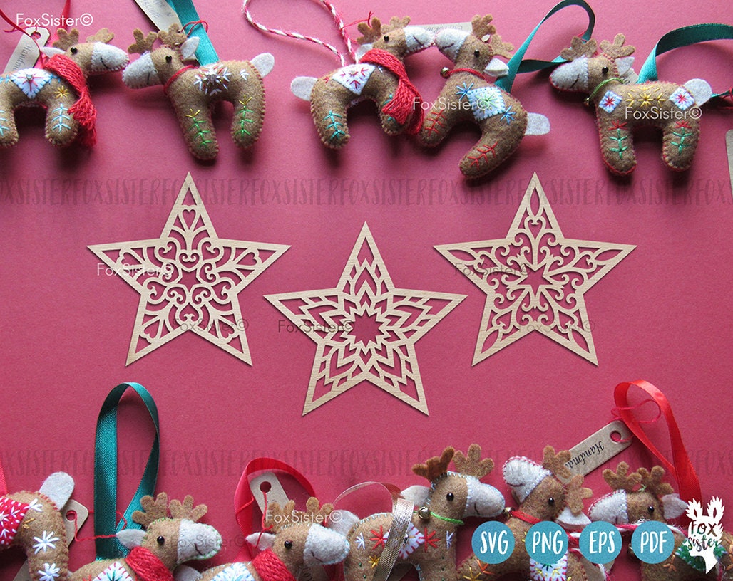 Stars Svg Bundle SET 13 for Cricut and Silhouette, Christmas Tree ...