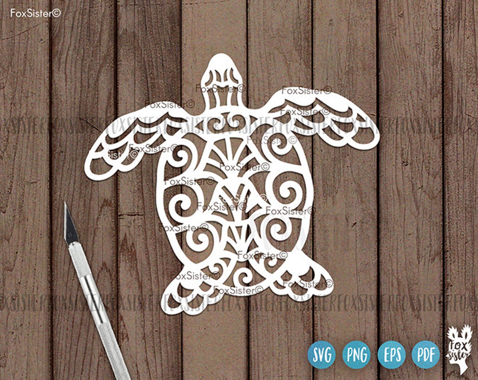 Turtle Mandala Svg Boho Jellyfish Svg Vector Fish Svg Sea | Etsy