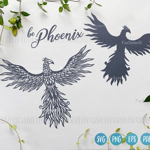 Phoenix Svg for Cricut and Silhouette, Bird Svg, Foxsister, Phoenix ...