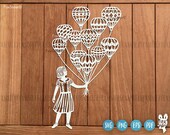 Girl and Hot Air Balloon Svg Cut File Air Balloon Clip Art - Etsy UK