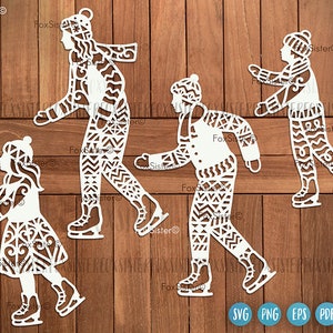 Ice Skaters Svg Cut File, Ice Skating Svg, Figure Skater Svg, Christmas ...