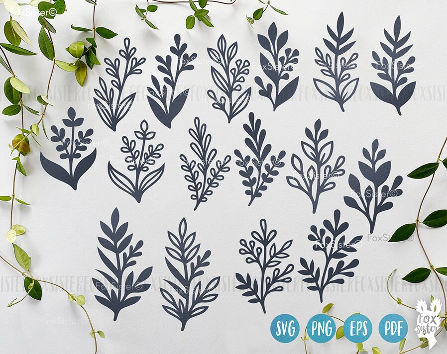 Branches Svg Bundle Leaf Svg Leaves Cut Files Wreath - Etsy