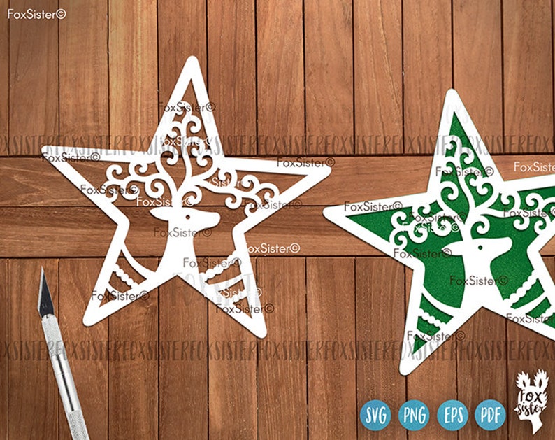 Christmas Star Svg Bundle Christmas Svg Files Reindeer Svg | Etsy