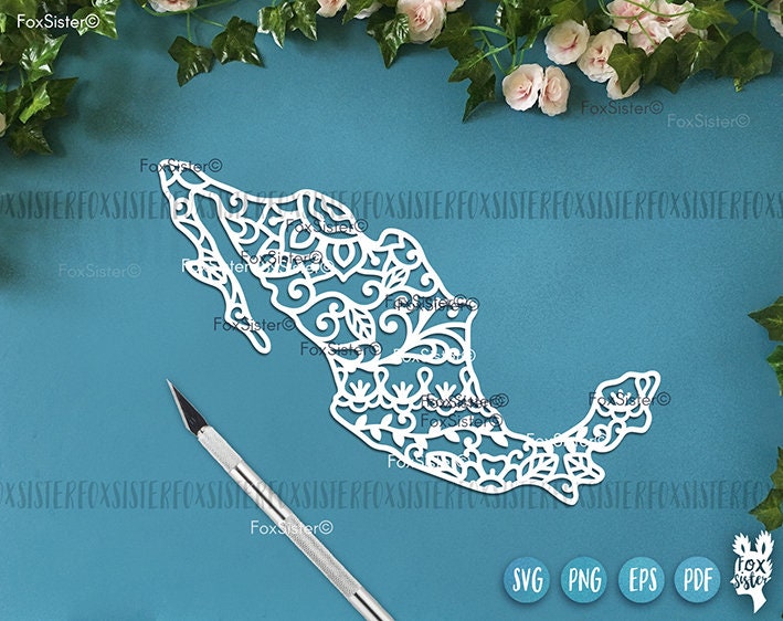 Mexico Map Svg Vector File Detailed Design With Silhouette File, Mexico ...