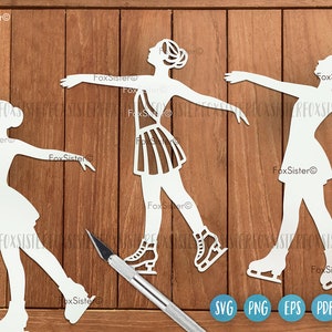 Figure Skating Svg Bundle for Cricut and Silhouette, Ice Skating Vector ...
