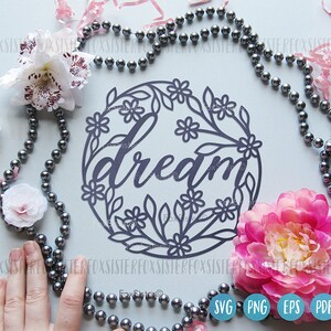 Dream Svg Cutting File for Cricut and Silhouette, Dream Cut File, Dream ...
