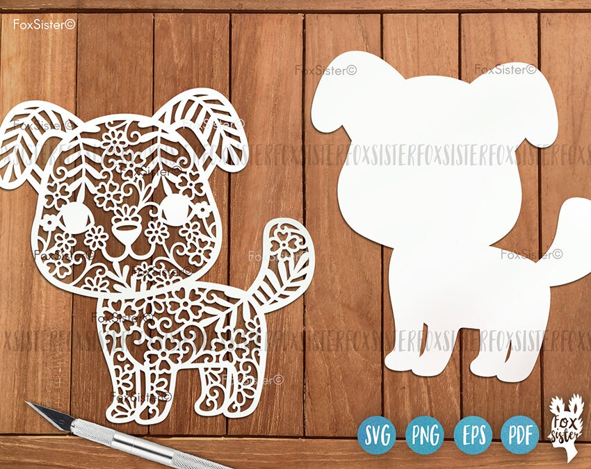 Puppy Svg for Cricut and Silhouette Floral Dog Svg - Etsy