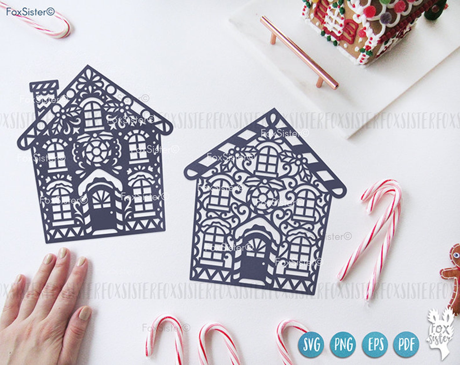 Gingerbread House Svg Bundle Christmas Village Svg House Svg | Etsy