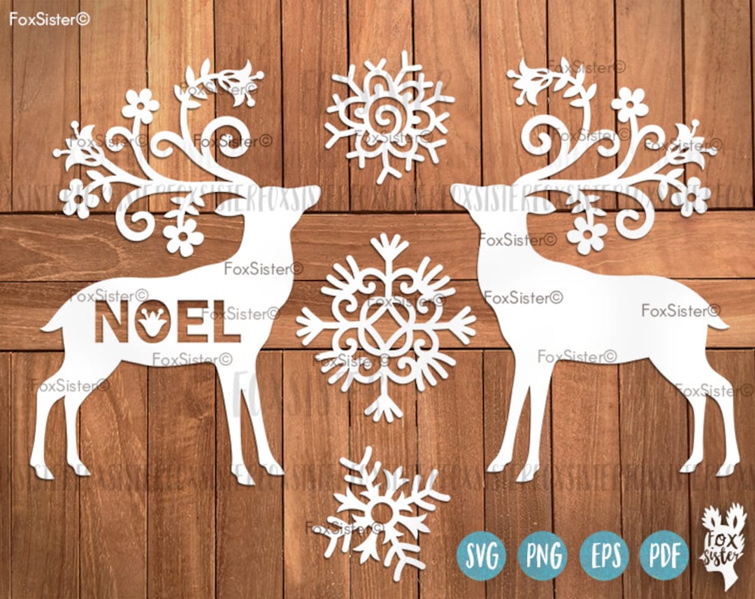 Svg Reindeer, Deer Svg Cut File Clipart, Christmas Deer, Snowflake Svg ...