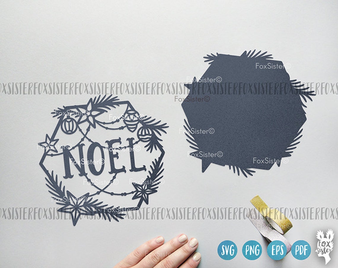Noel Svg Cut File, Christmas Wreath Svg Cut File, Word Noel Svg ...