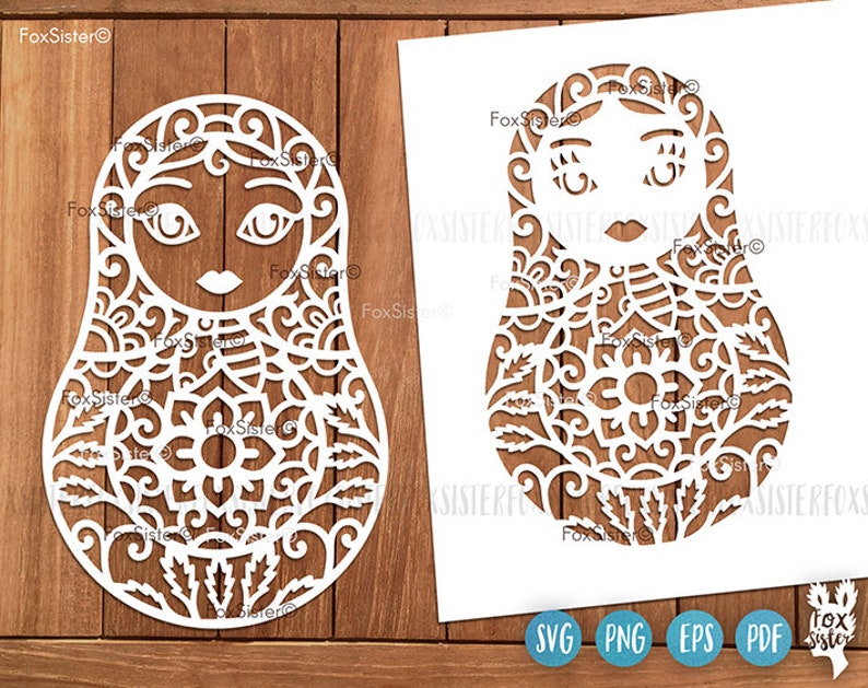 Russian Doll Svg, Russian Nesting Doll Vector Svg Clipart, Cute Floral ...