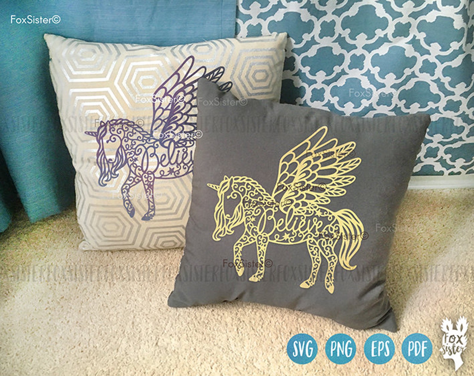 Believe in Unicorn Svg Template Digital Clipart Unicorn Cut - Etsy