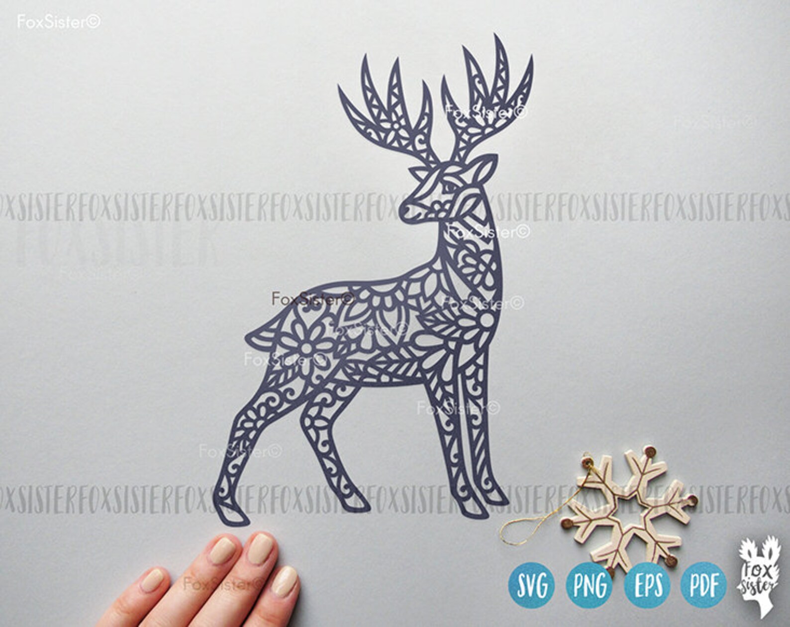 Deer Svg Cut File design Christmas Svg Deer Clipart | Etsy