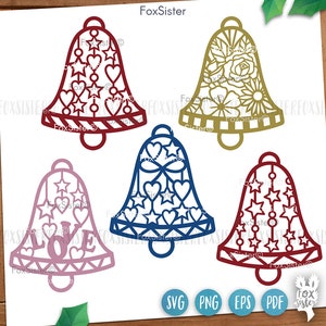 Christmas Jingle Bells Svg Bundle for Cricut Silhouette Glowforge Files ...