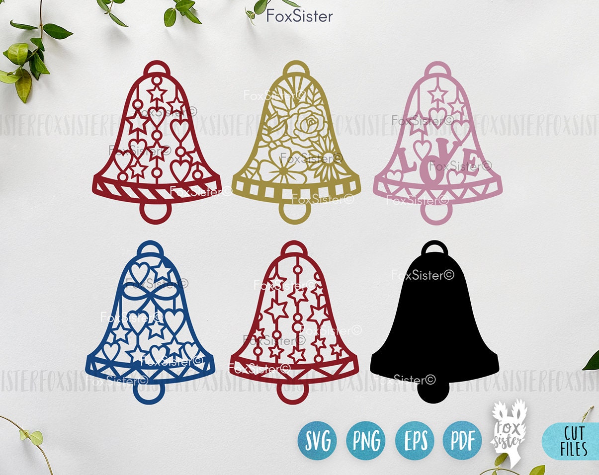 Christmas Jingle Bells Svg Bundle for Cricut Silhouette Glowforge Files ...