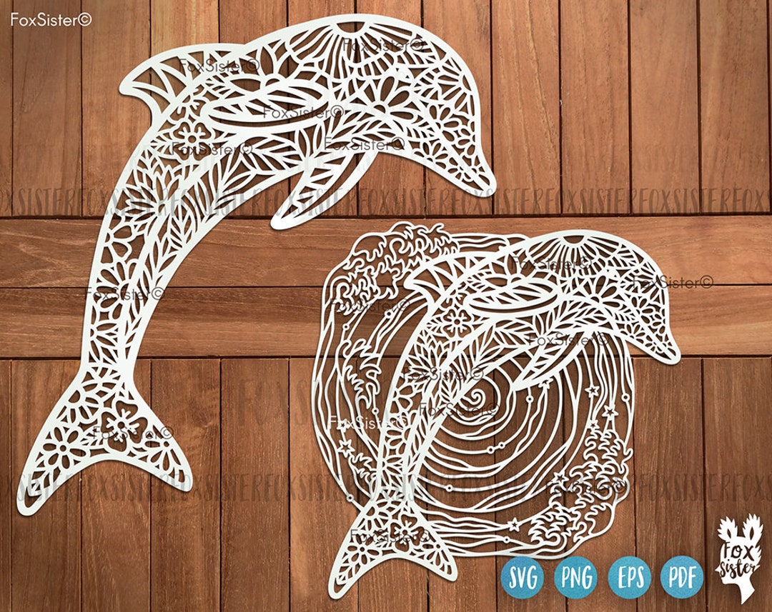 Dolphin Svg Design for Cricut and Silhouette, Dolphin Png, Ocean Svg ...