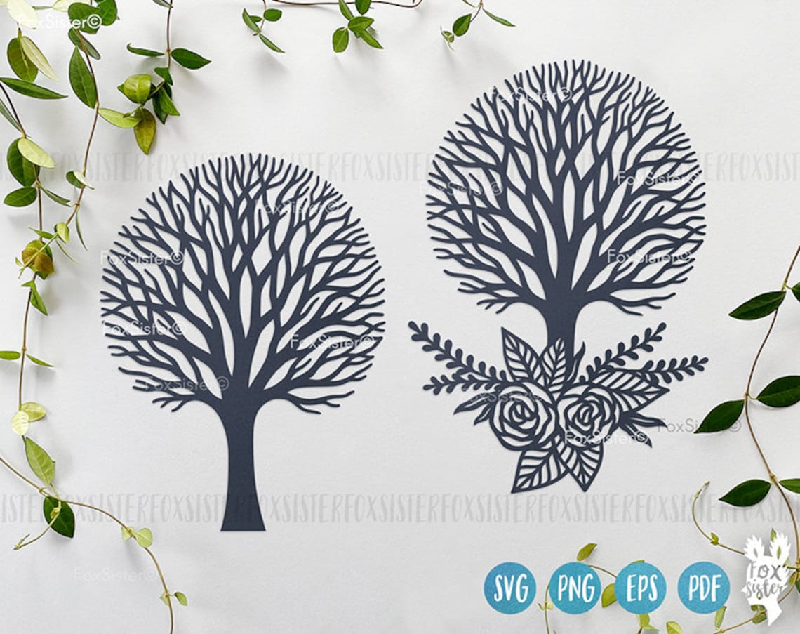 Tree Svg for Cricut and Silhouette Tree Clipart Foxsister - Etsy