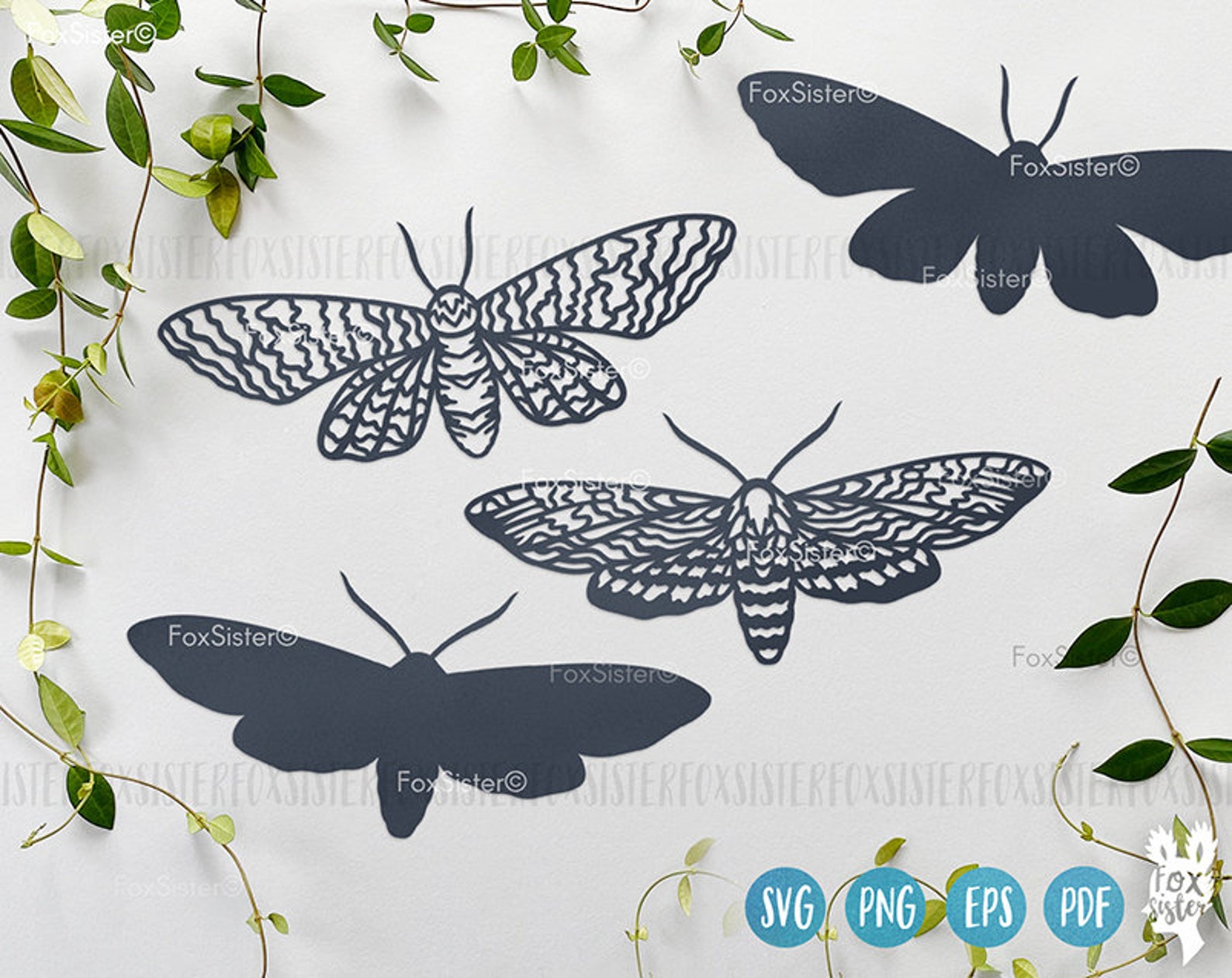 Moth Svg for Cricut and Silhouette, Moth Clip Art, Butterfly Svg ...