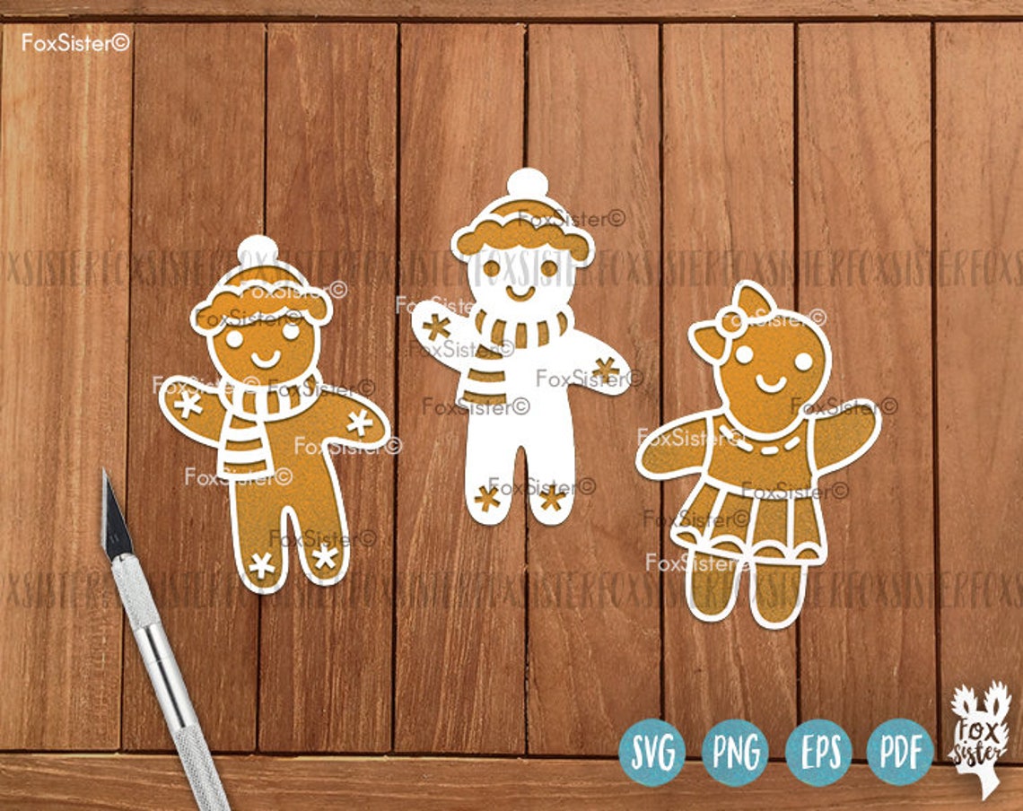 Christmas Svg Gingerbread Man SVG Bundle 8 Designs SET 1 - Etsy
