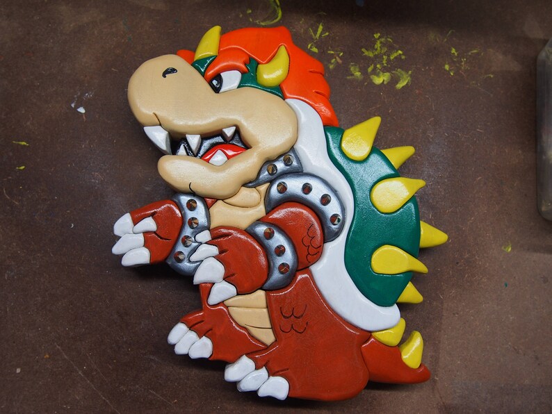 Bowser 3D Segmented Wood Intarsia Pattern for DIY. Woodturning Pattern ...