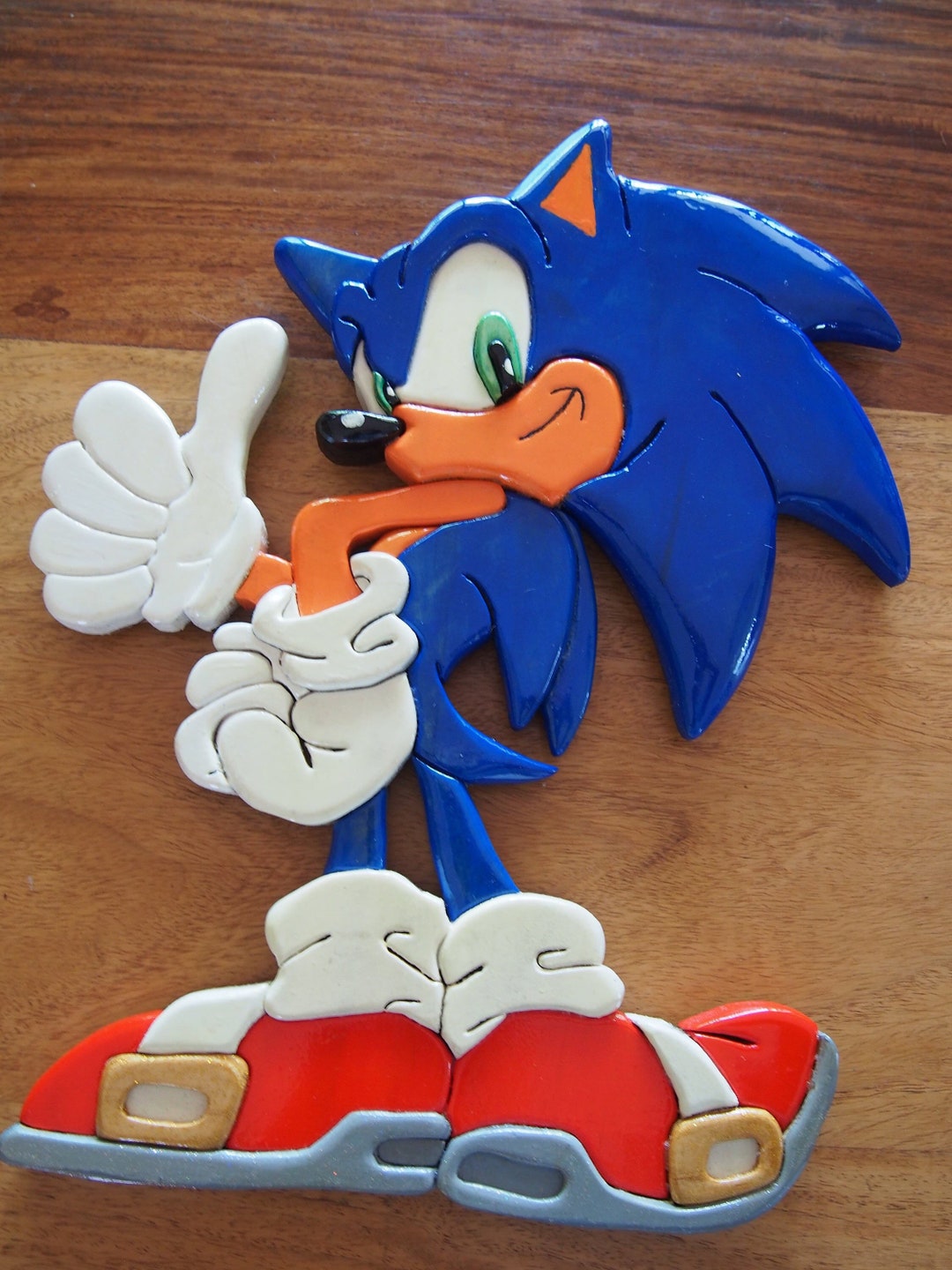 Game Character Sonic the Hedgehog 3d Segmented Wood Intarsia Pattern ...