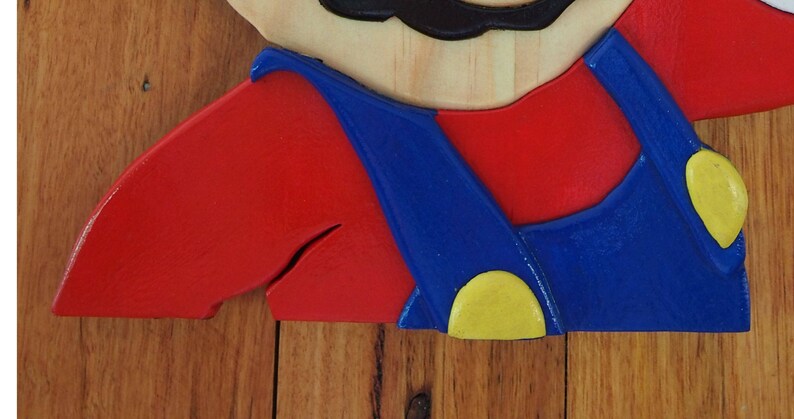 Mario's Head 3D Segmented Wood Intarsia Pattern for DIY. Woodturning ...
