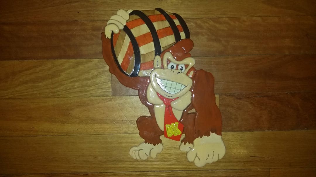 Donkey Kong 3D Segmented Wood Intarsia Pattern for DIY. Woodturning ...