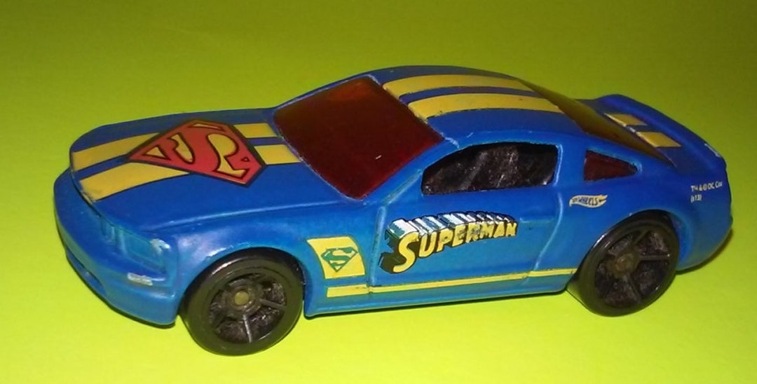 Hot Wheels Superman Ford Mustang GT Blue Racing Car - Etsy