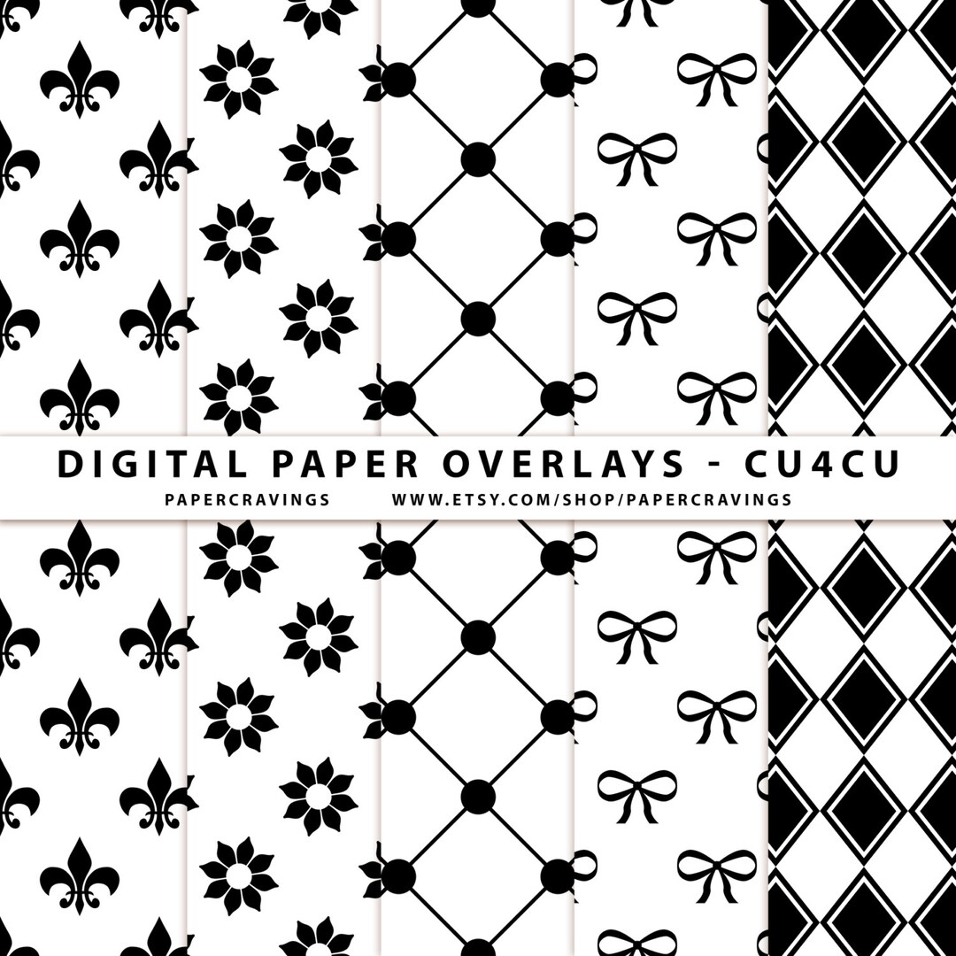 Digital Paper Overlay Paper Template Quatrefoil Herringbone Sunray ...