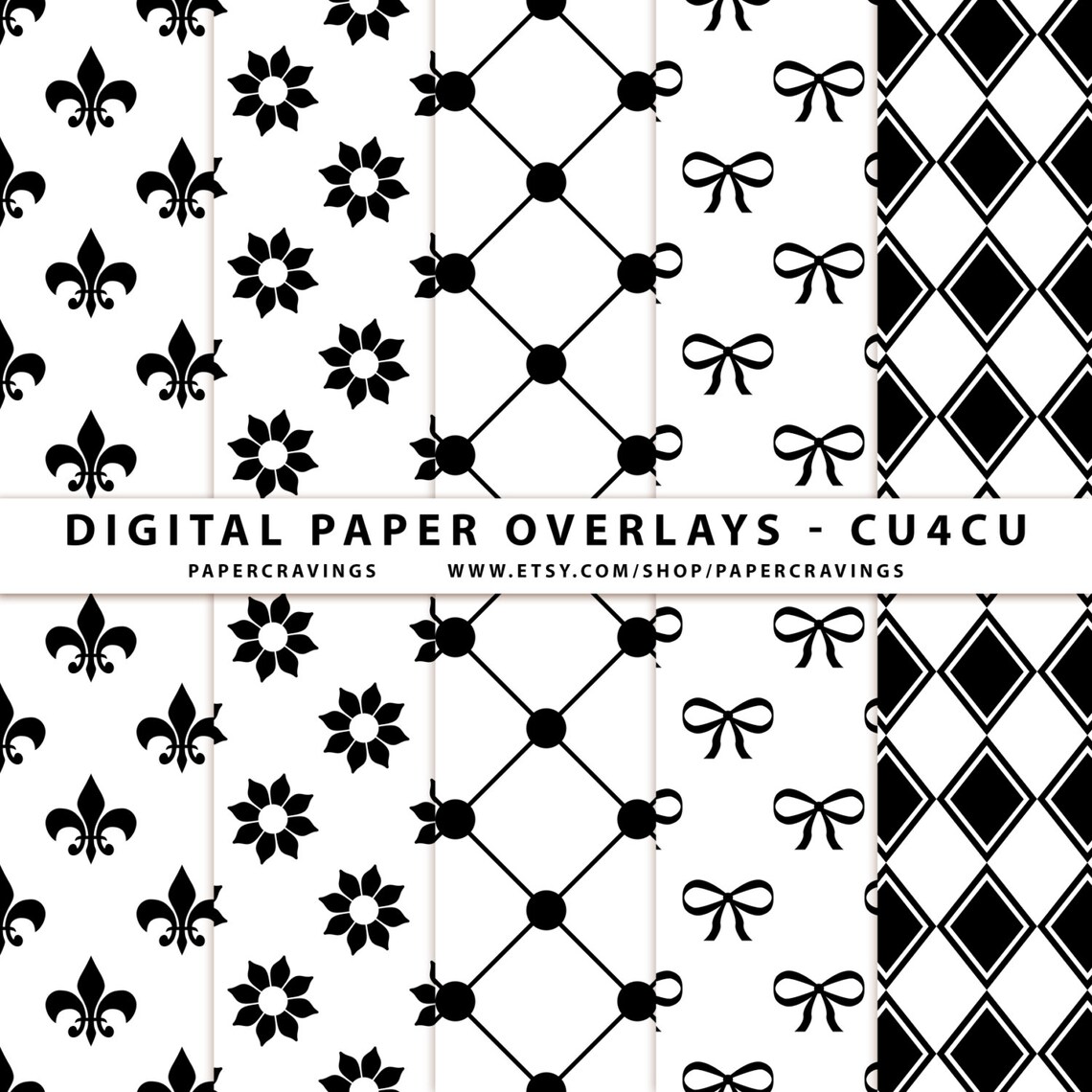 Digital Paper Overlay Paper Template Quatrefoil Herringbone Sunray ...