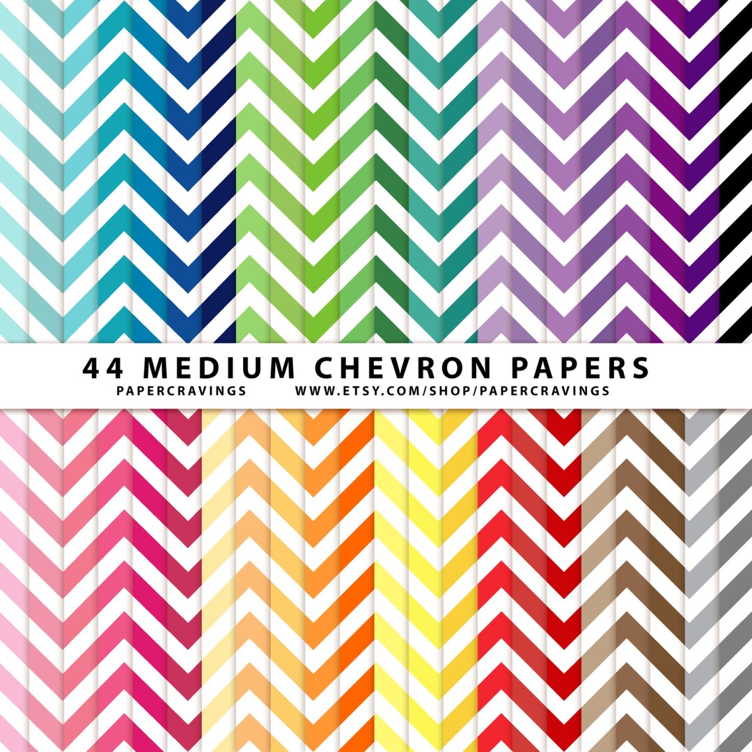 Chevron Digital Paper Pack 12 X 12 Commercial and Personal Use Rainbow ...