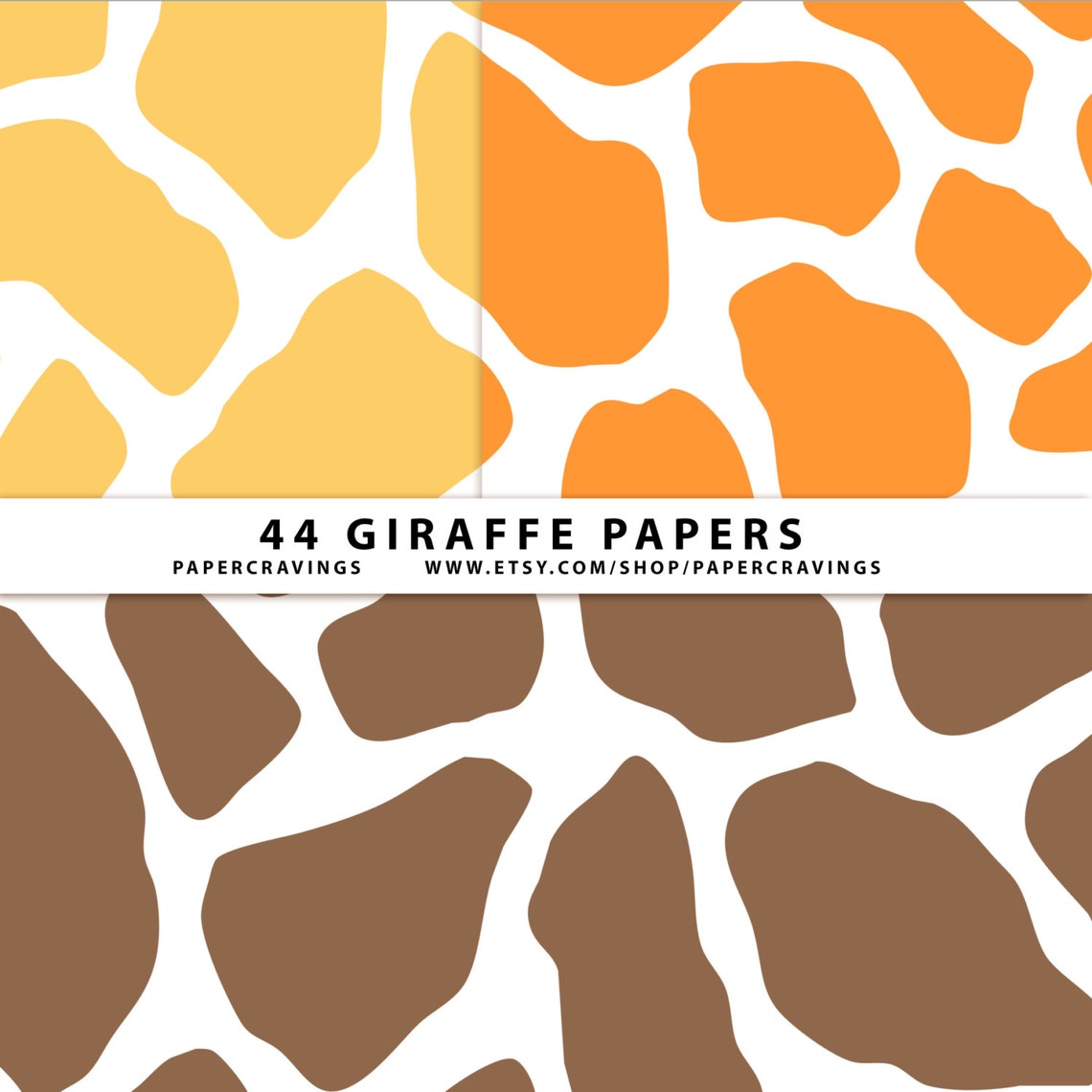 Giraffe Digital Paper Pack 12" X 12" Commercial and Personal Use ...