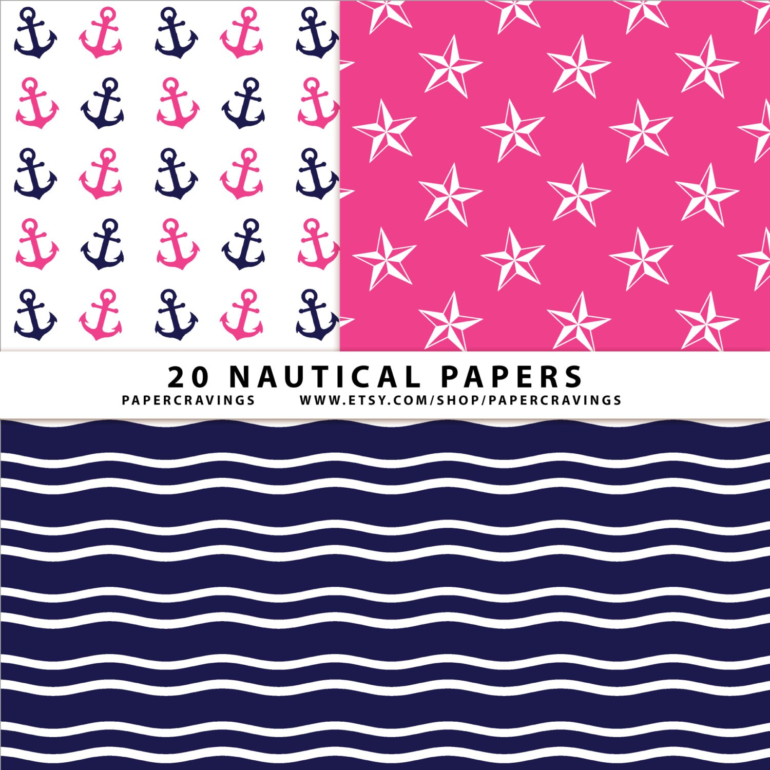 Nautical Digital Paper Pack 12" X 12" Commercial and Personal Use ...