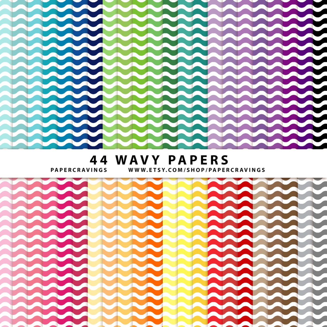 Wavy Ocean Waves Digital Paper Pack 12 X 12 - Etsy
