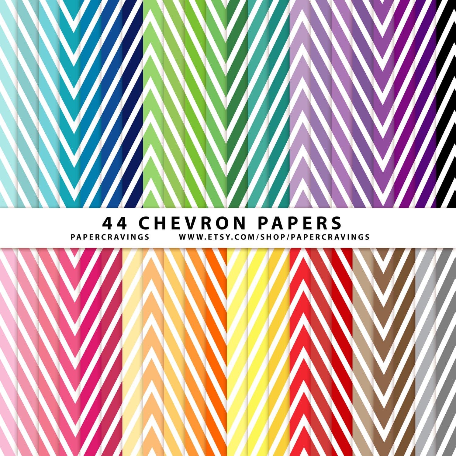 Chevron Digital Paper Pack 12" X 12" Commercial and Personal Use ...