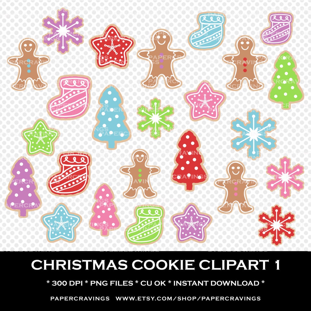 Christmas Cookie Clipart Commercial Personal Use - Christmas Clipart ...