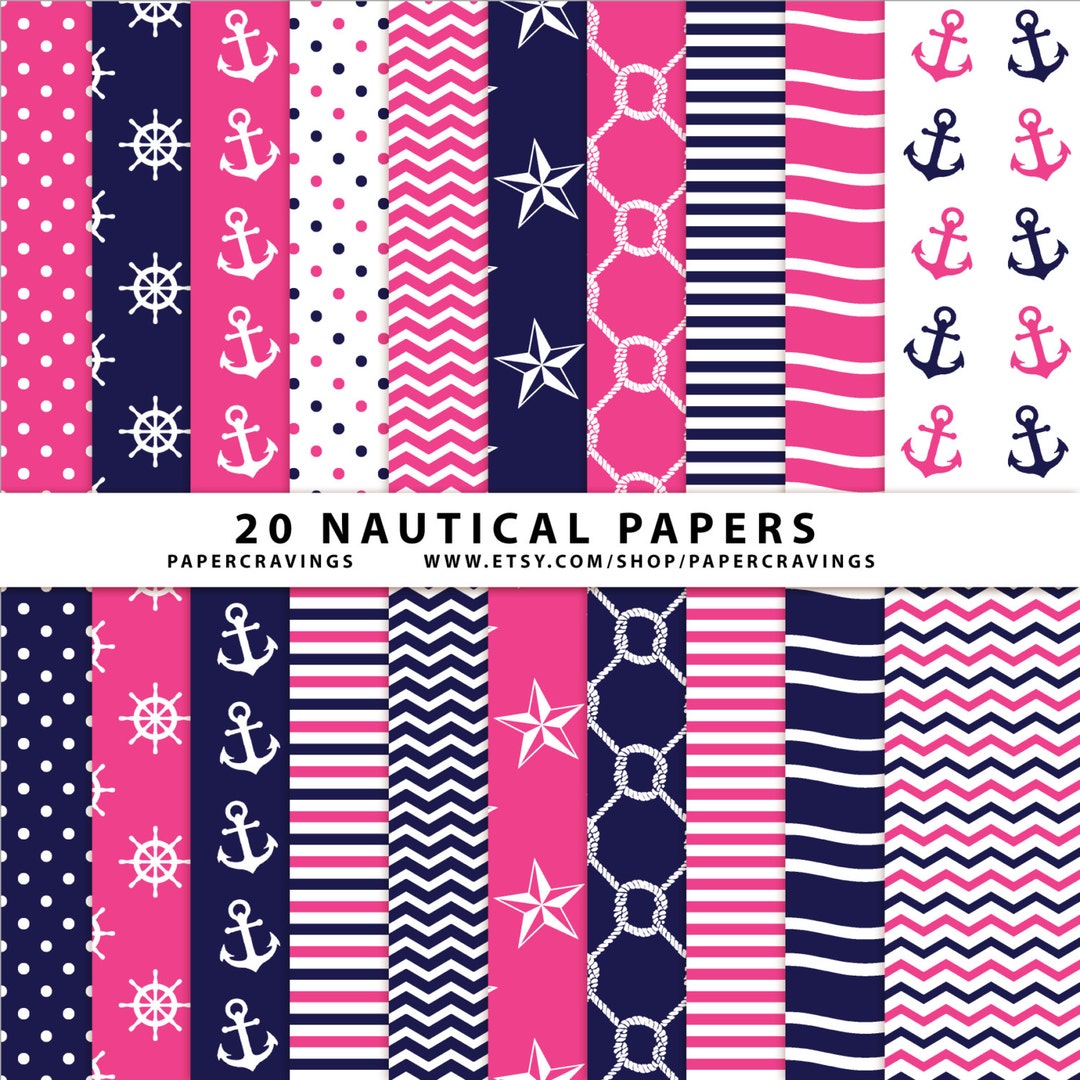 Nautical Digital Paper Pack 12" X 12" Commercial and Personal Use ...