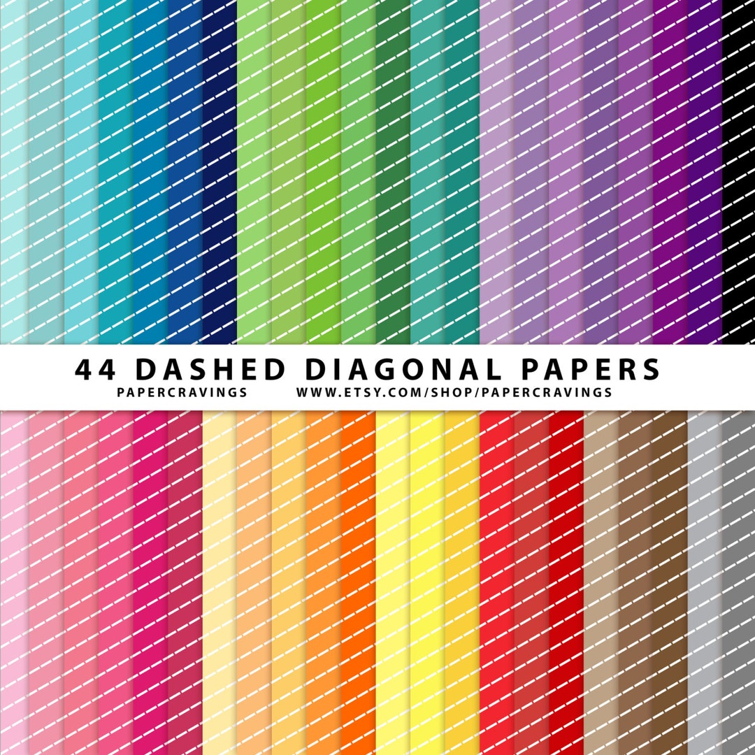 Dashed Diagonal Lines Digital Paper Pack 12" X 12" Commercial and ...