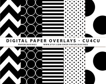 Digital Paper Overlay - Paper Template - Polka Dot Swirl Stripe Crosses ...