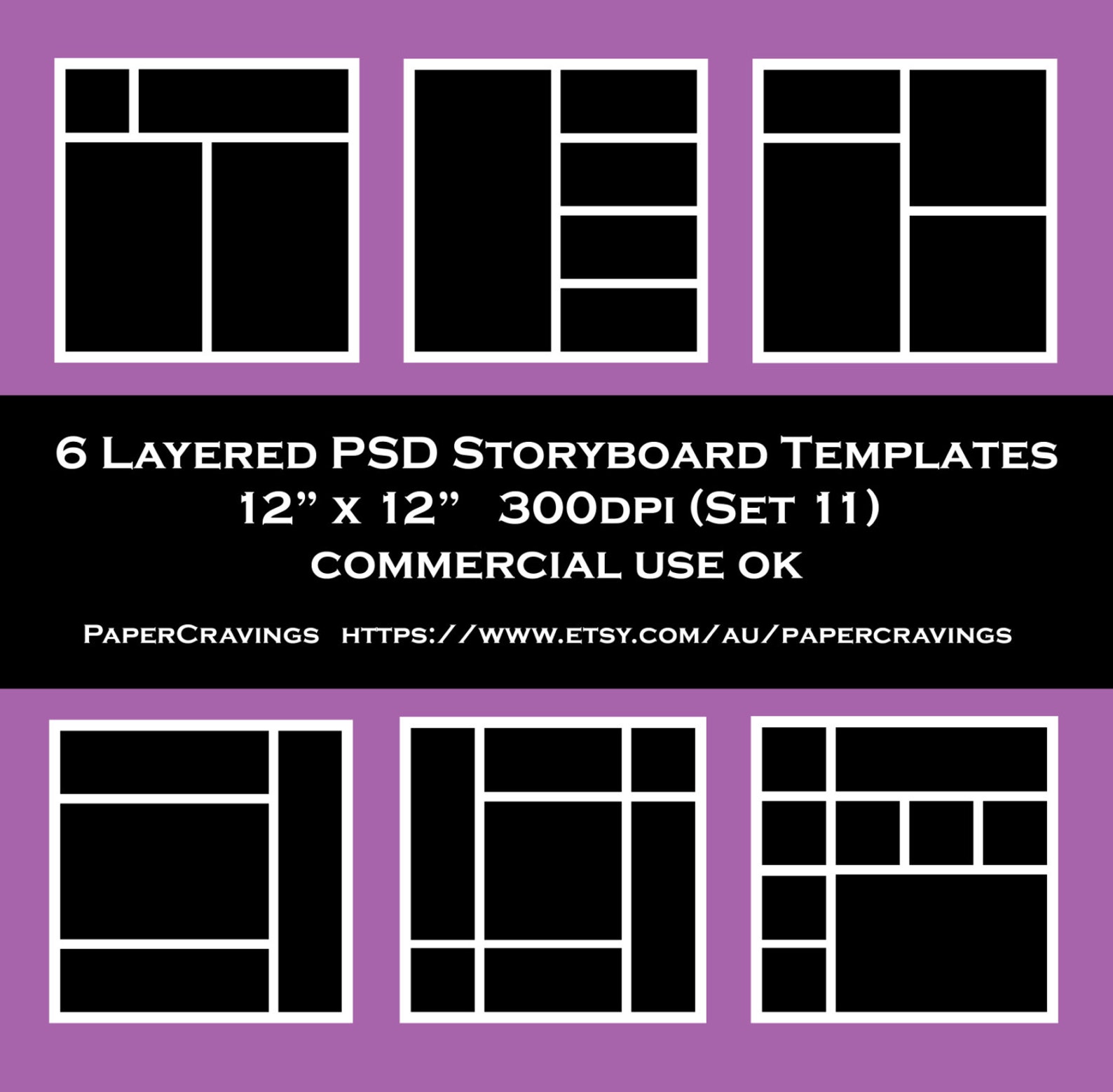 Storyboard Template 12 X 12 Photo Collage Psd Commercial Photoshop Blog ...