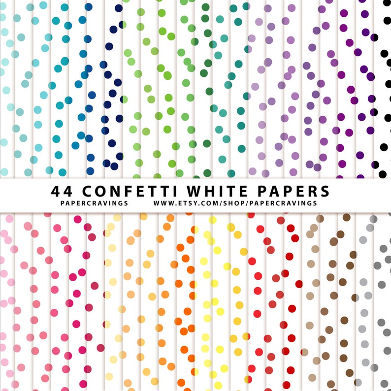 Confetti Digital Paper Pack 12" X 12" Commercial and Personal Use ...